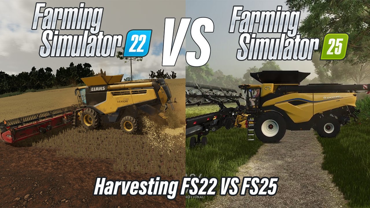 Harvesting FS22 VS FS25 🚜 Farming Simulator Harvesting Comparison ...