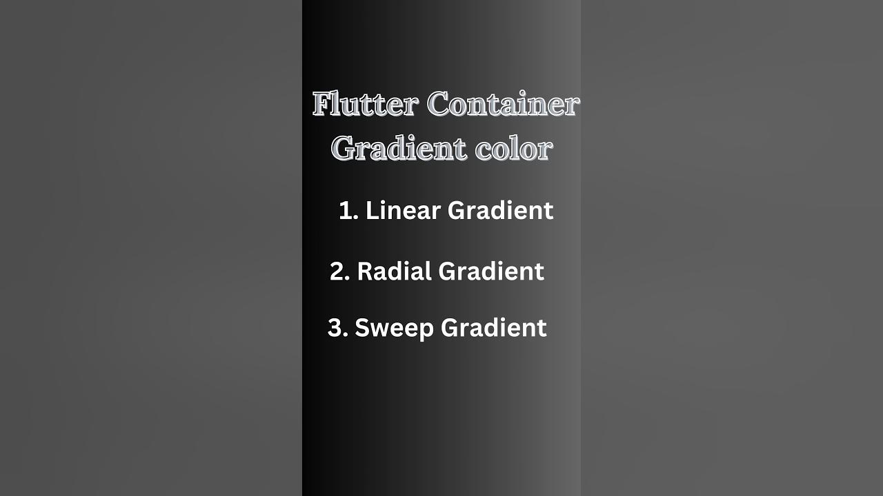 Flutter Tutorial : Flutter Background Gradient Color LinearGradient , RadialGradient ...