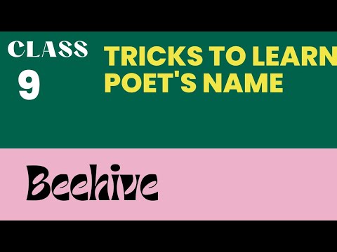 Class 9 Tricks to learn poet's name| English poems| Poet's of class 9 ...