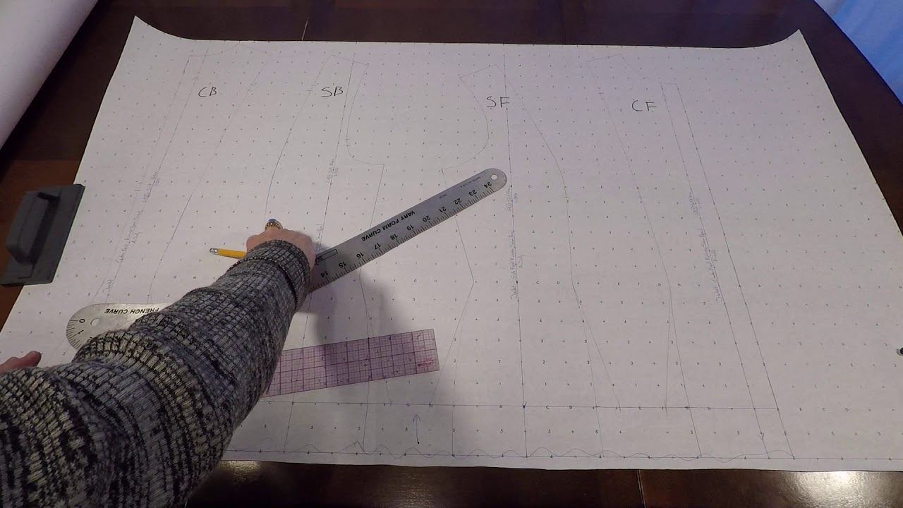 Pattern Draft of Princess Seam Jacket - Styling Hem & Flare - YouTube