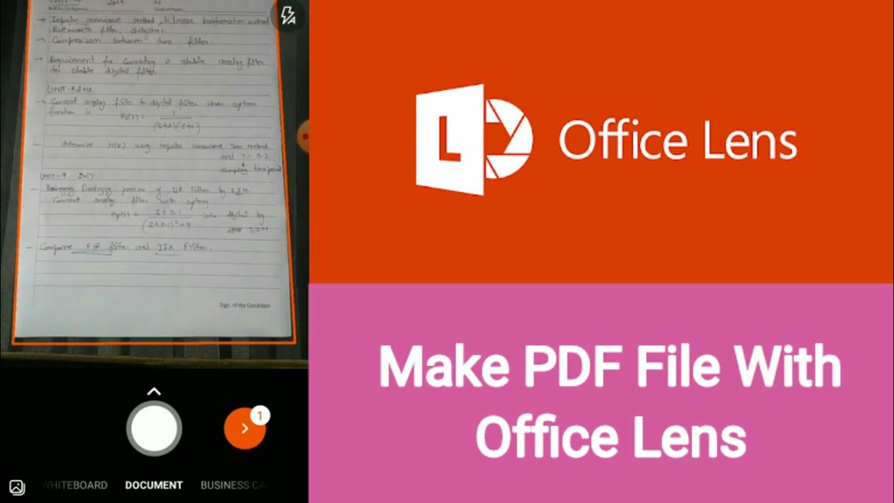 How to make pdf file with Office Lens | Important Video For All ...