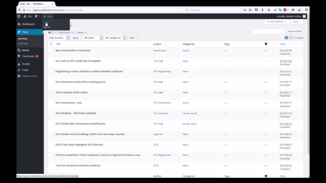 Wordpress Posting Tutorial - YouTube