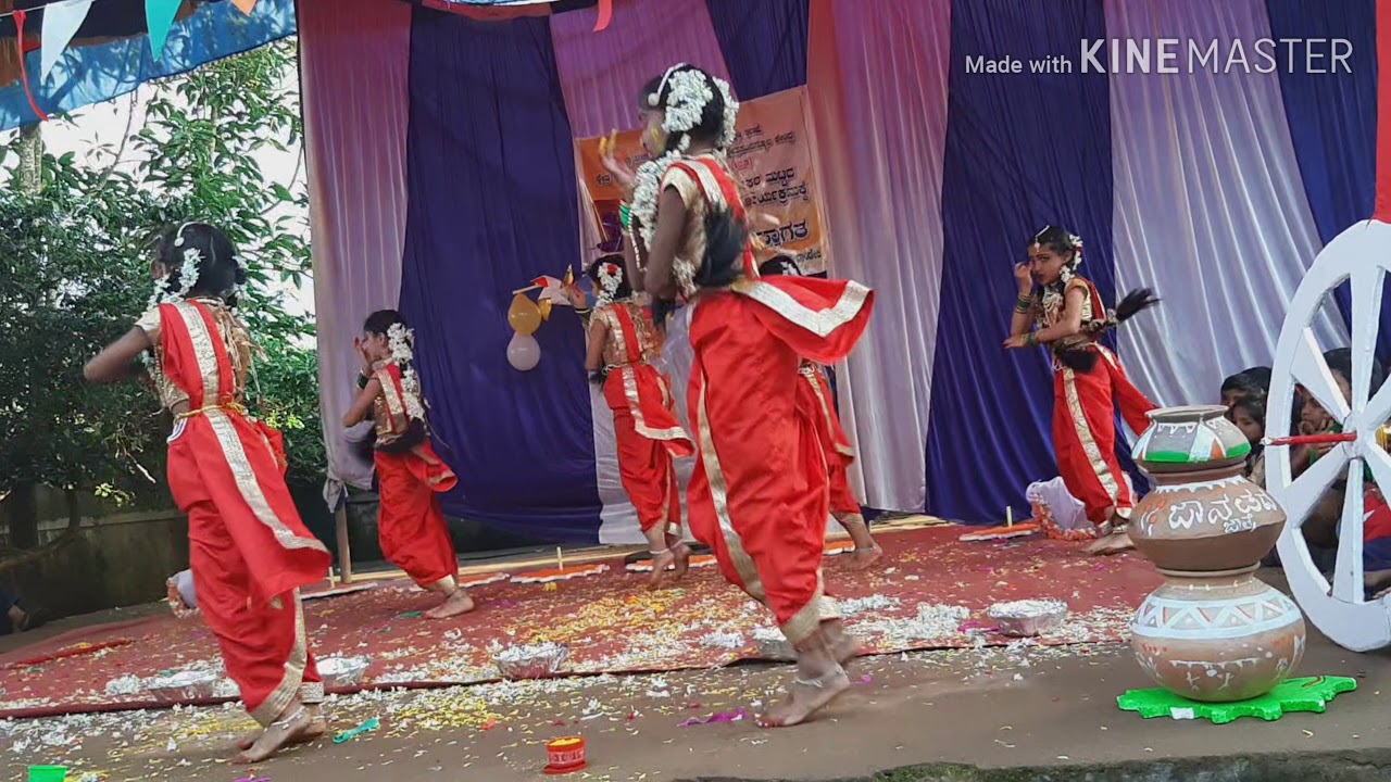 Pratibha karanji 2019 got 1st prize Janapada folk Dance j.v.d ems ...