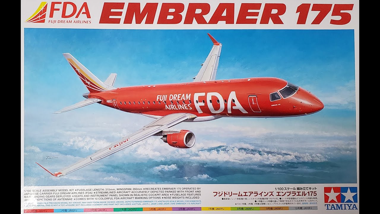 1/100 Tamiya Embraer 175 Review/Preview - YouTube