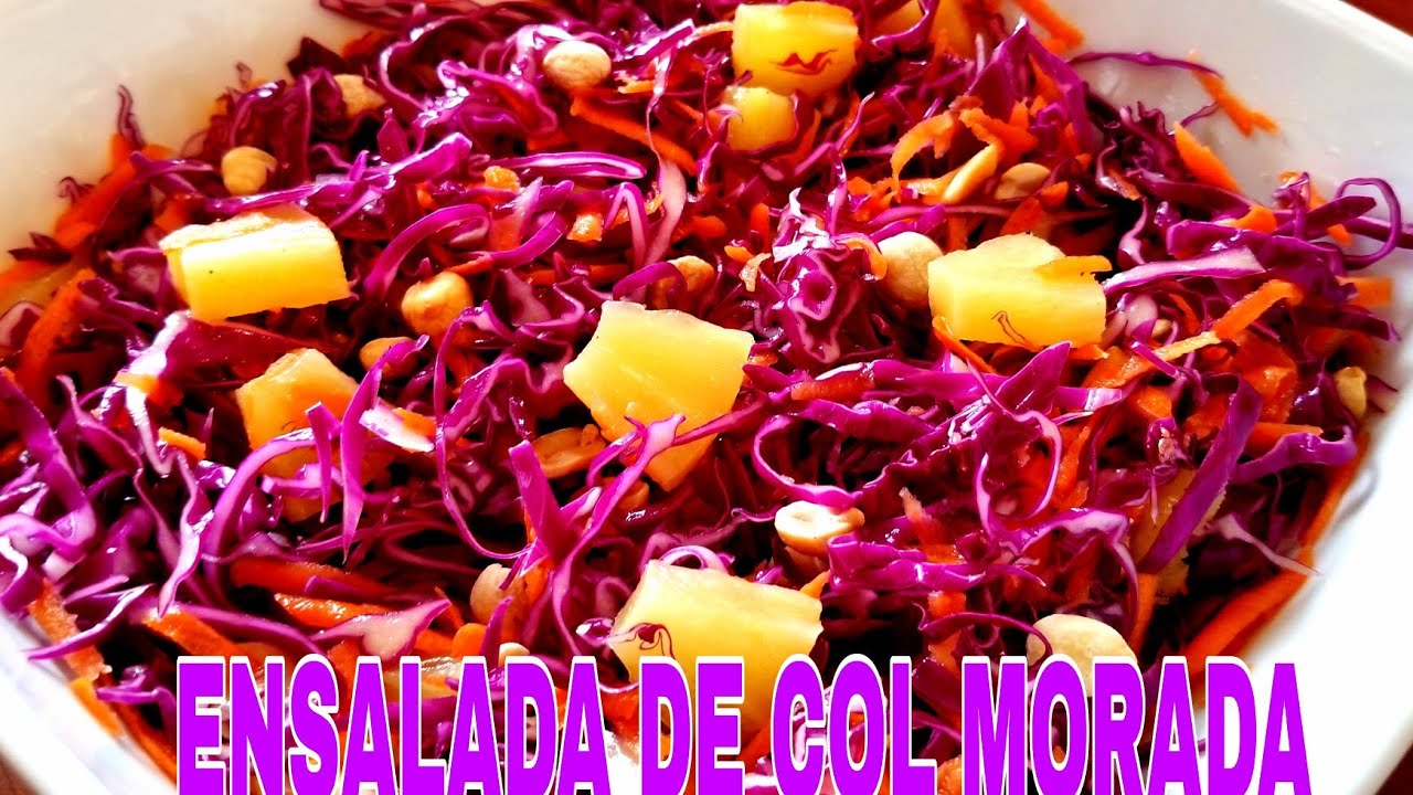 Ensalada dulce de col morada - YouTube