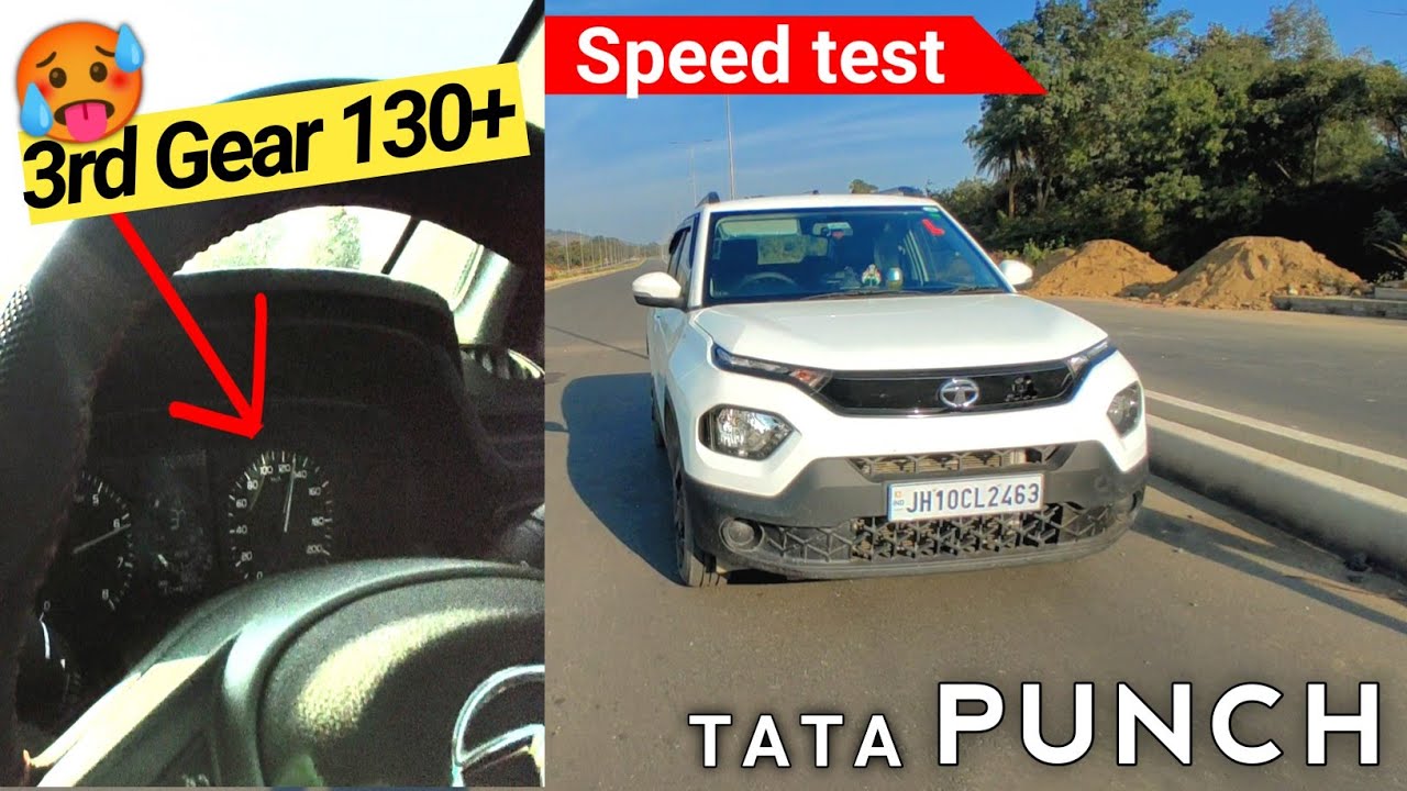 TATA PUNCH 0-100 speed test - 3rd gear 130 km/hr+ | Top speed of Tata ...