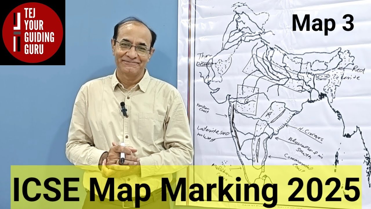 ICSE Map Marking Tutorial 2025|New Pattern|Marking of Water Bodies ...