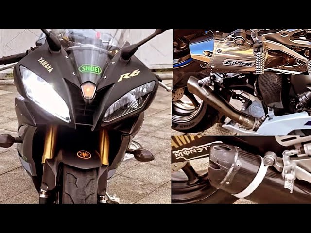 Yamaha R6 Black And Gold Full Akrapovic Sound Youtube Exhaust System