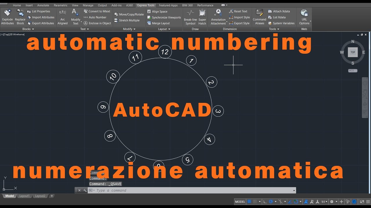 Numerazione Automatica con AutoCAD - Automatic numbering - YouTube