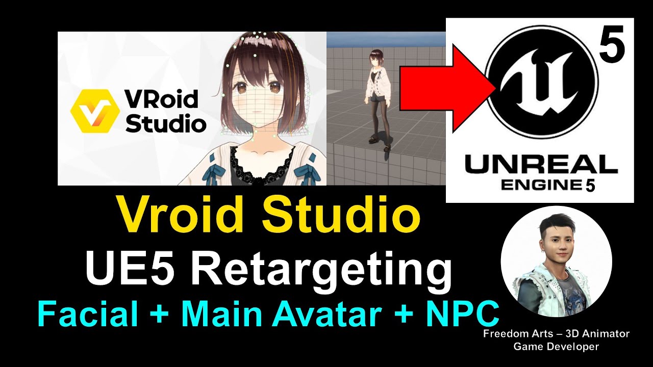 Vroid 3D Manga Cartoon Avatar to Unreal Engine 5 - Retargeting + Main ...