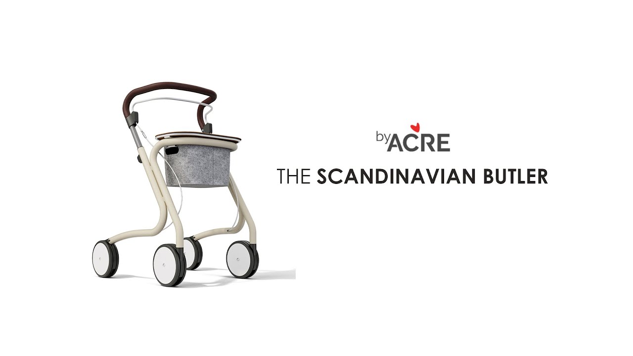 byACRE Scandinavian Butler indoor walker rollator - YouTube