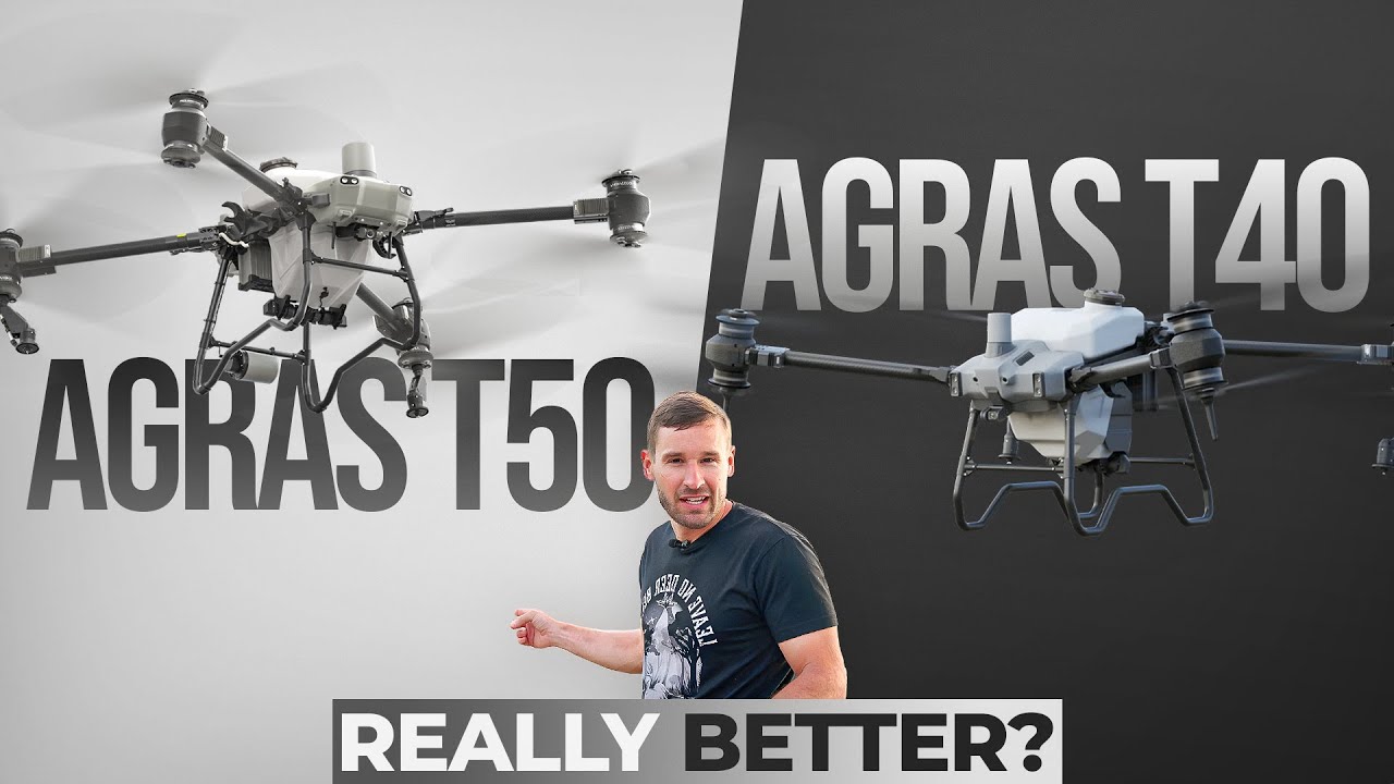 Real-world DJI T50 versus T40 Comparison. CAN IT SPRAY HILLS? - YouTube