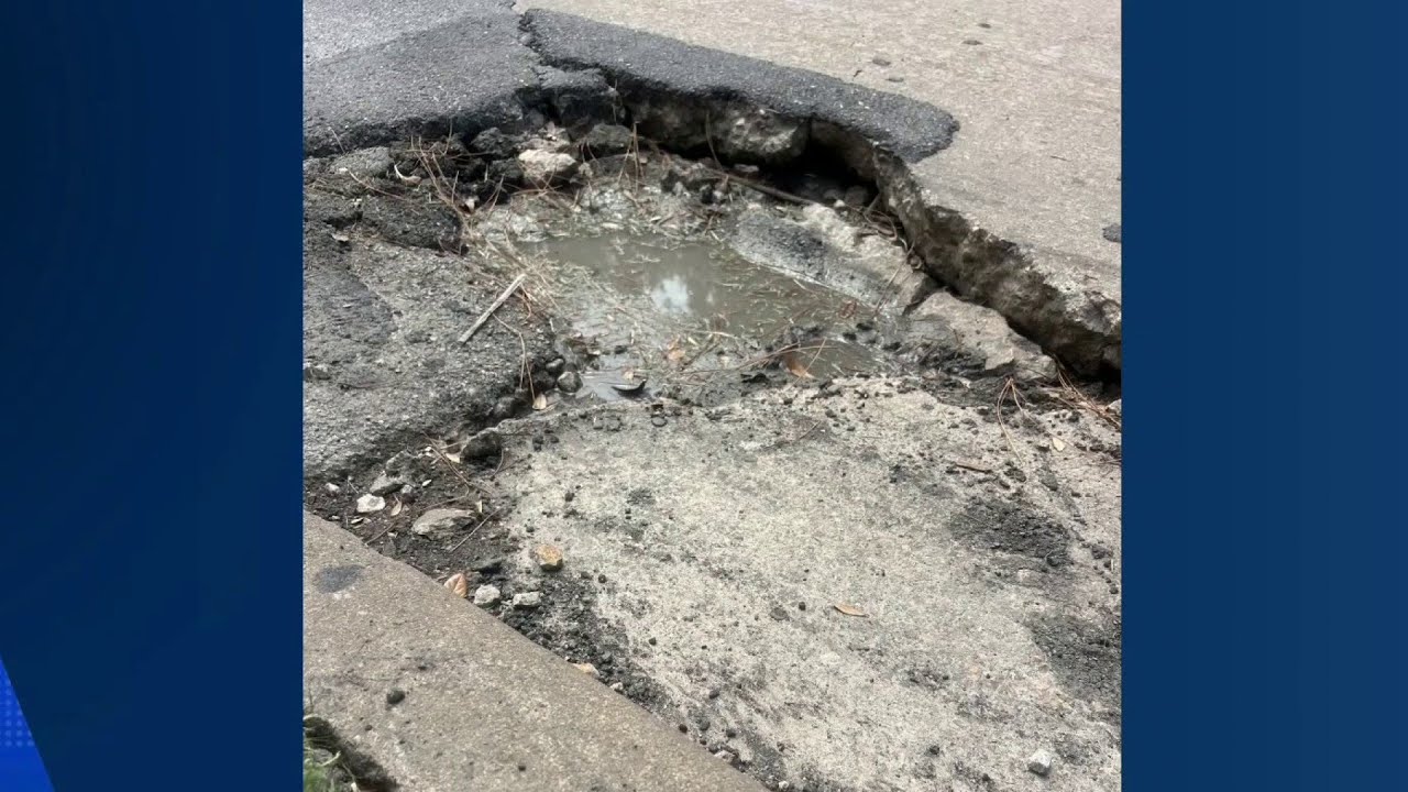 Houston potholes damaging tires, bending rims - YouTube