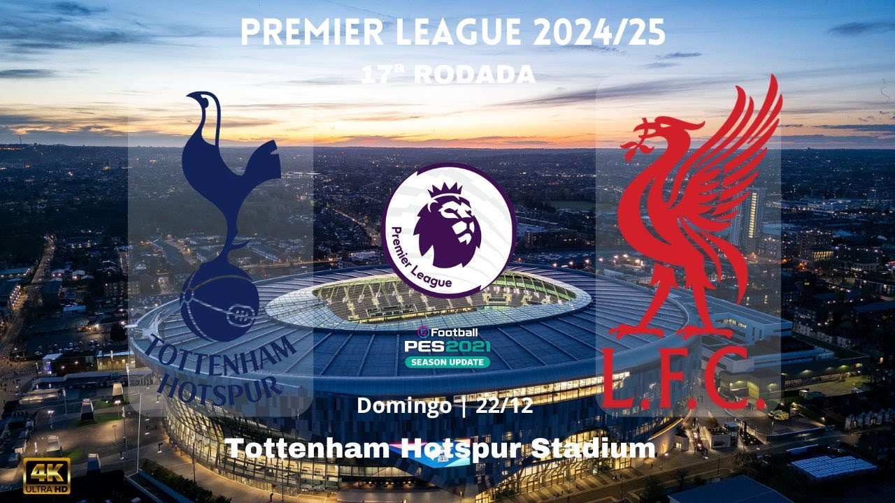 TOTTENHAM x LIVERPOOL | PREMIER LEAGUE 2024/25 | 17ª RODADA | Gameplay ...