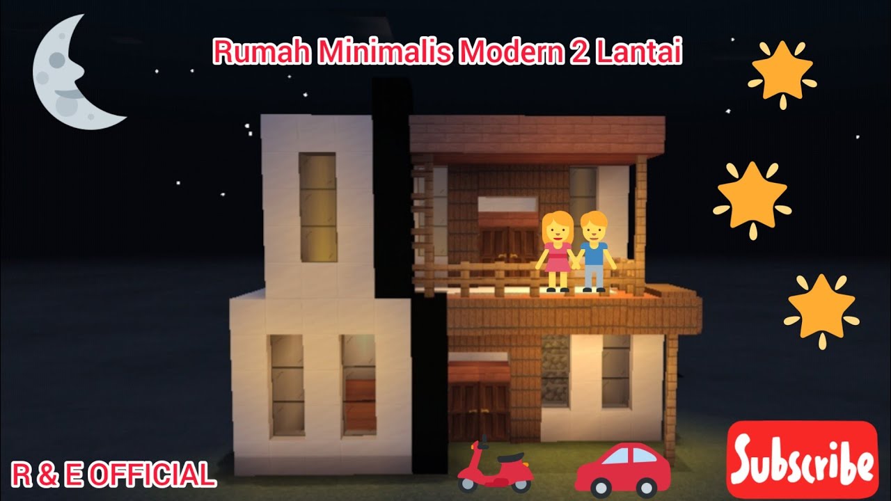 CARA MEMBUAT RUMAH MINIMALIS MODERN 2 LANTAI DI MINECRAFT | R & E ...