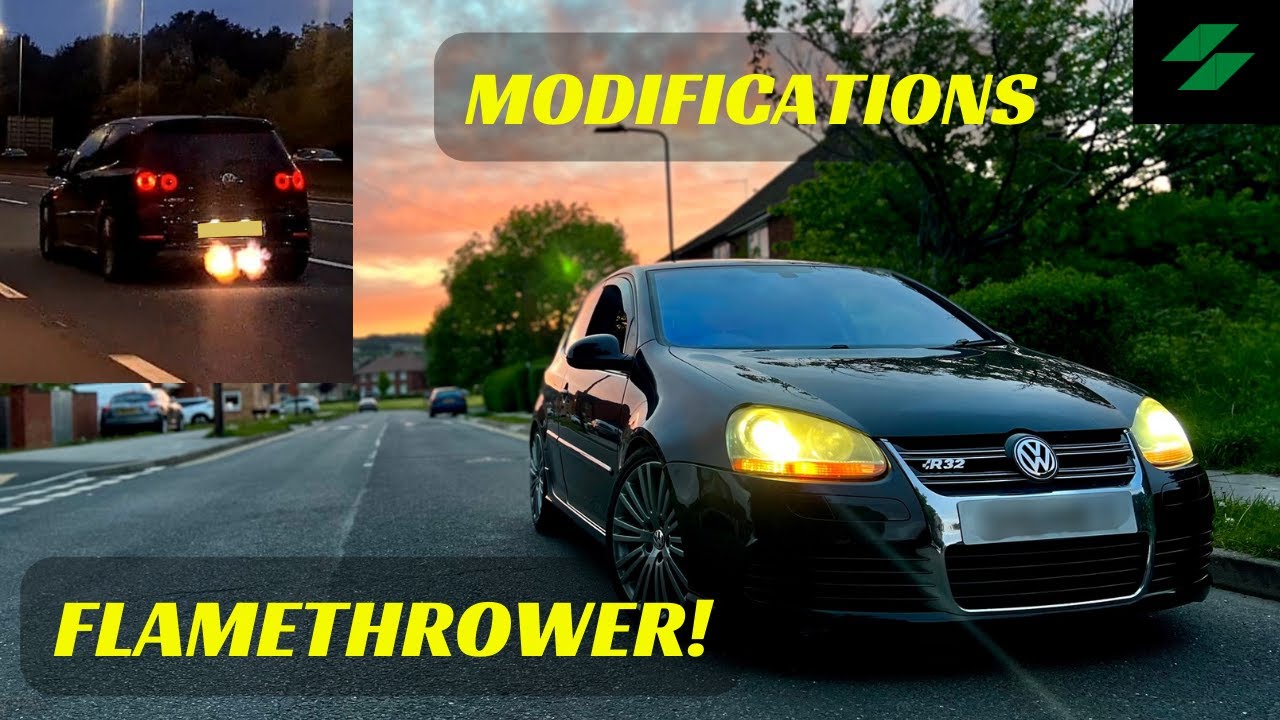 MODIFYING the VW GOLF R32, STARLIGHTS, HUGE FLAMES!! - YouTube