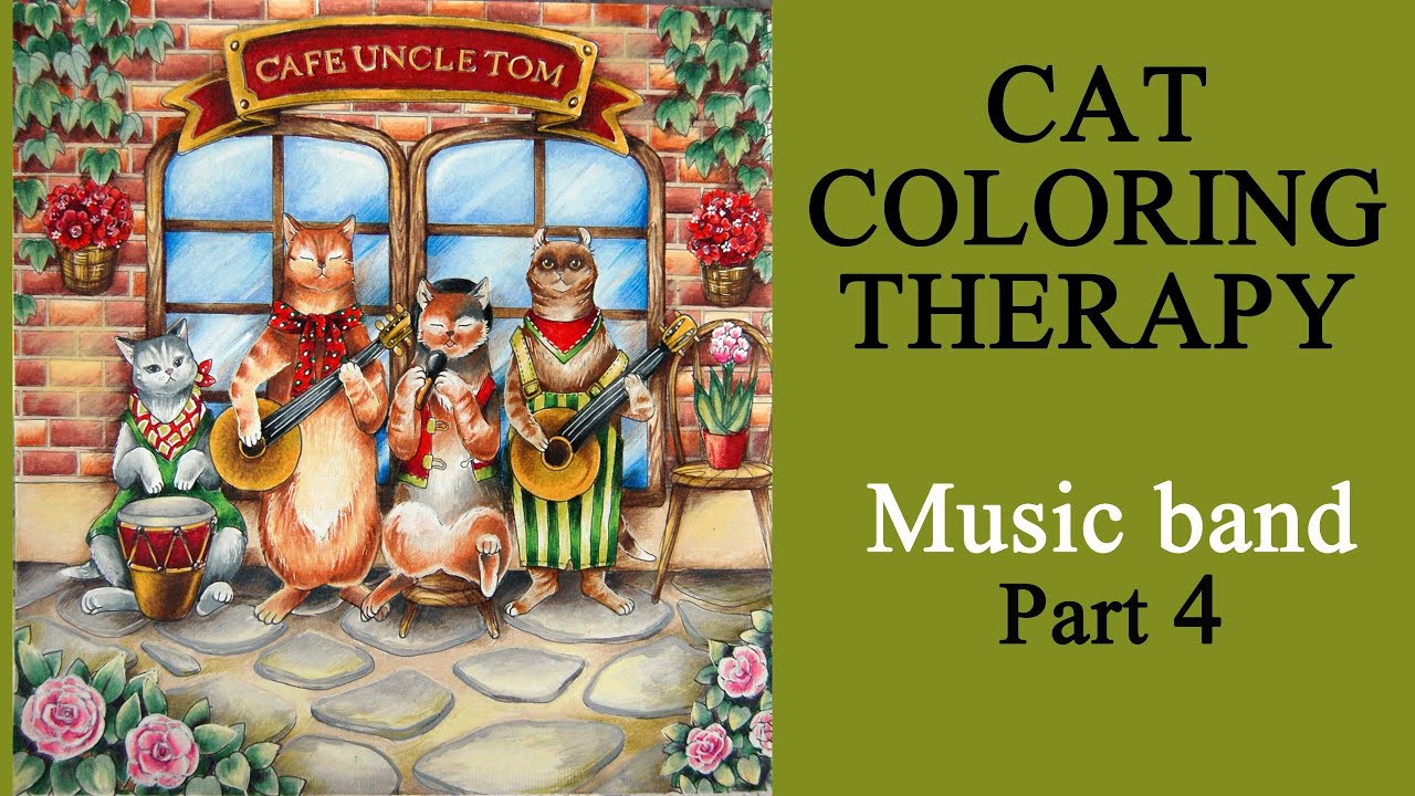 Music band. Part 4 #Coloring in 'Cat Coloring Therapy' #adultcoloring # ...