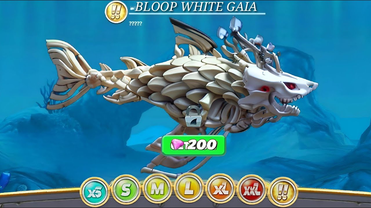 Hungry Shark World New Bloop White Gaia Unlocked With 200 Diamonds All ...