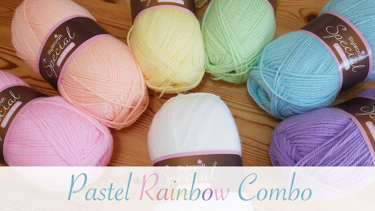 Yarn Colour Combinations - Pastel Rainbow (Stylecraft Special DK) - YouTube