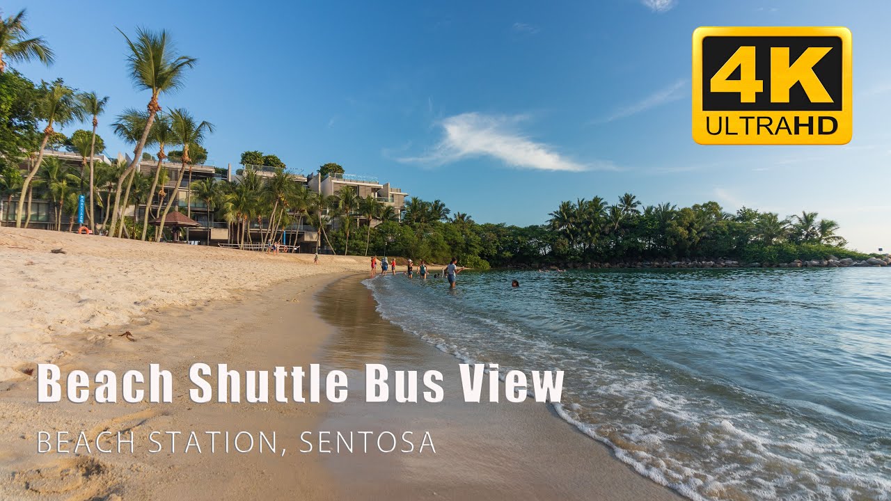 Beach Shuttle Bus View ｜ Sentosa Beach Singapore - YouTube