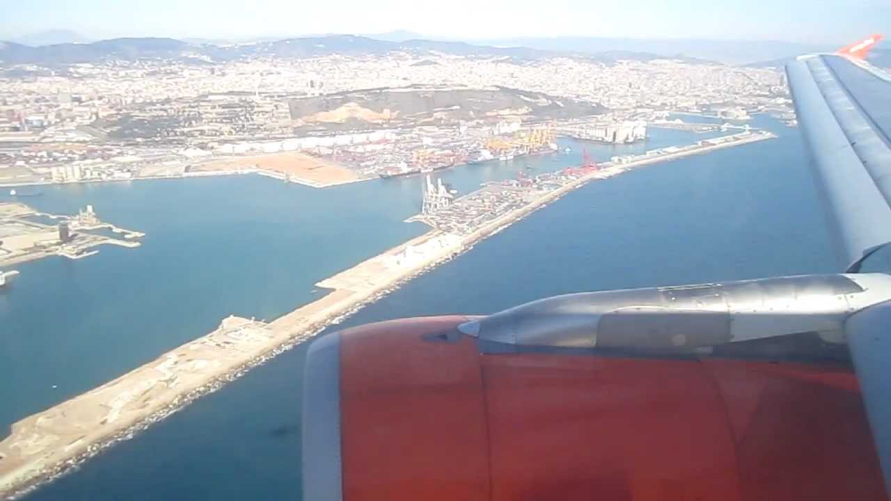 Landing at Barcelona El Prat Airport [LEBL - BCN] runway 25R, 13.02. ...