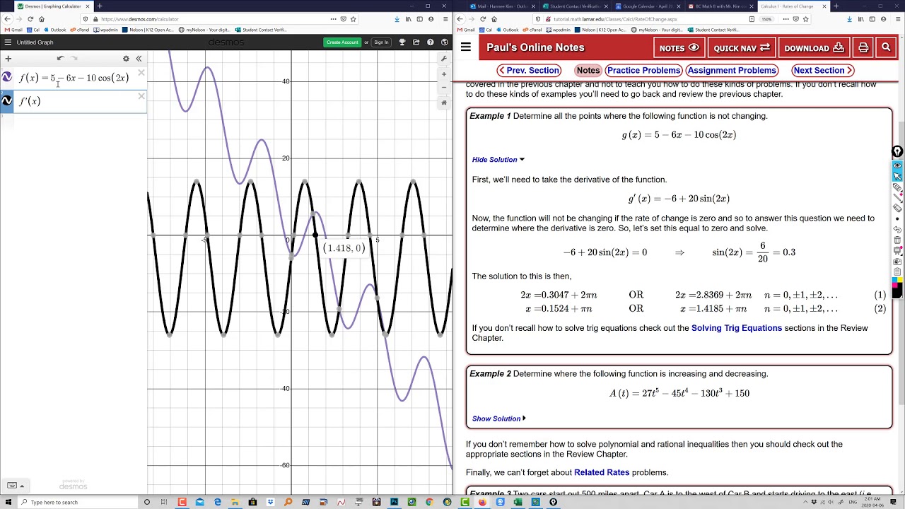 Paul's Online Calculus 4-1 Rates of Change example 1 - YouTube