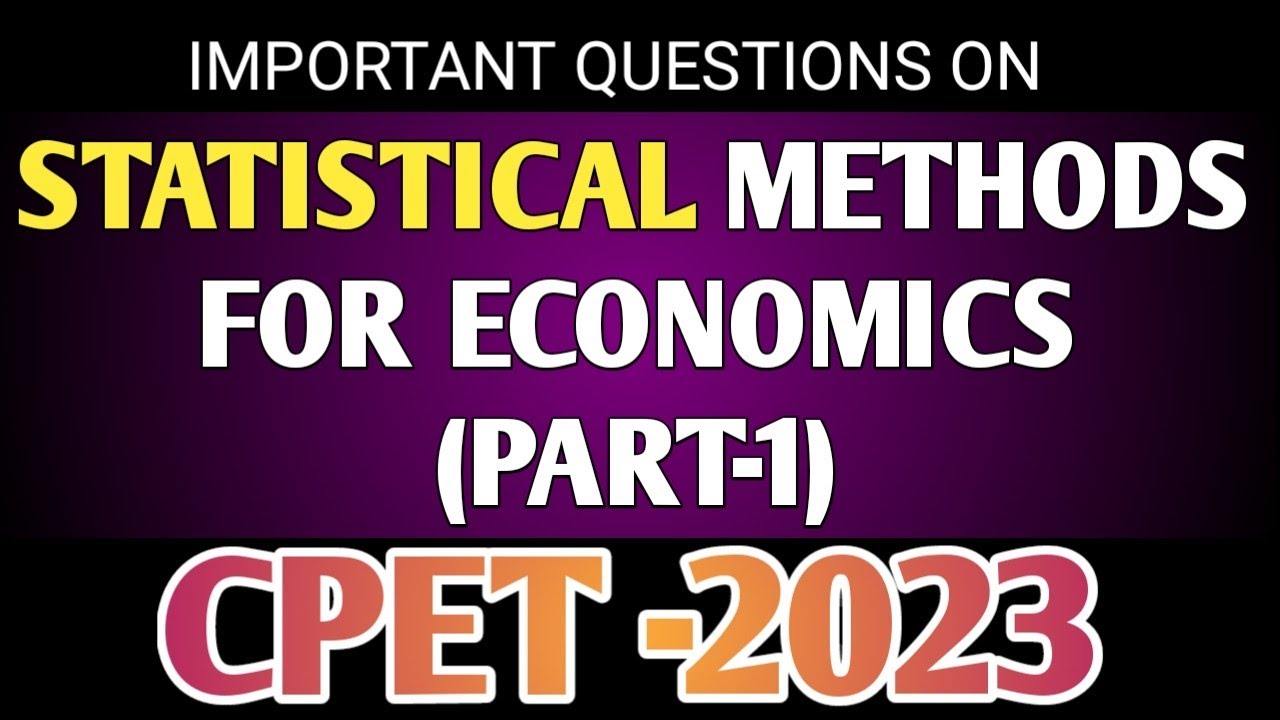 Important questions on Statistics//Statistical methods for Economics ...