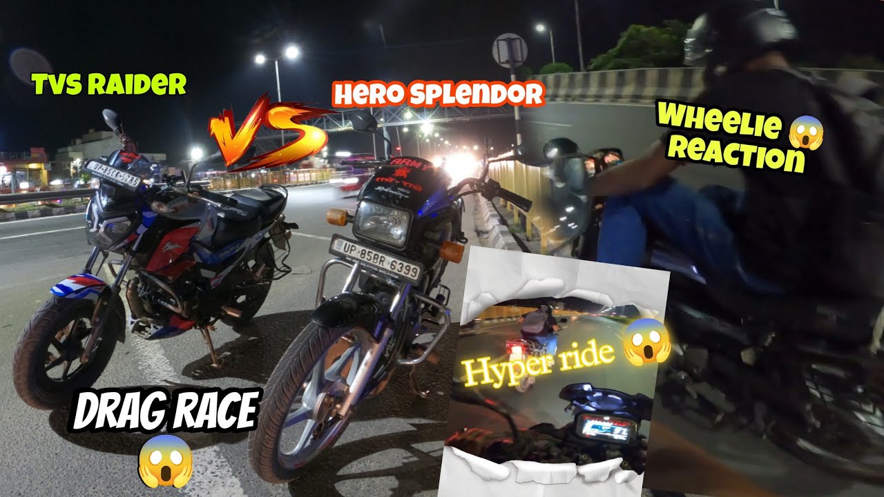 TVS RAIDER vs HERO SPENDER: The Ultimate Drag Race😱 raider top speed ...