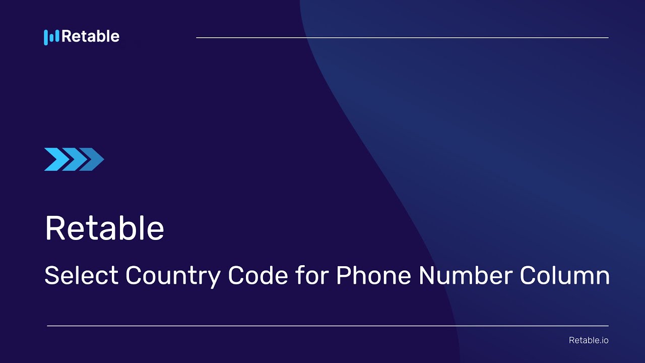 Retable Select Country Code For Phone Number Column YouTube