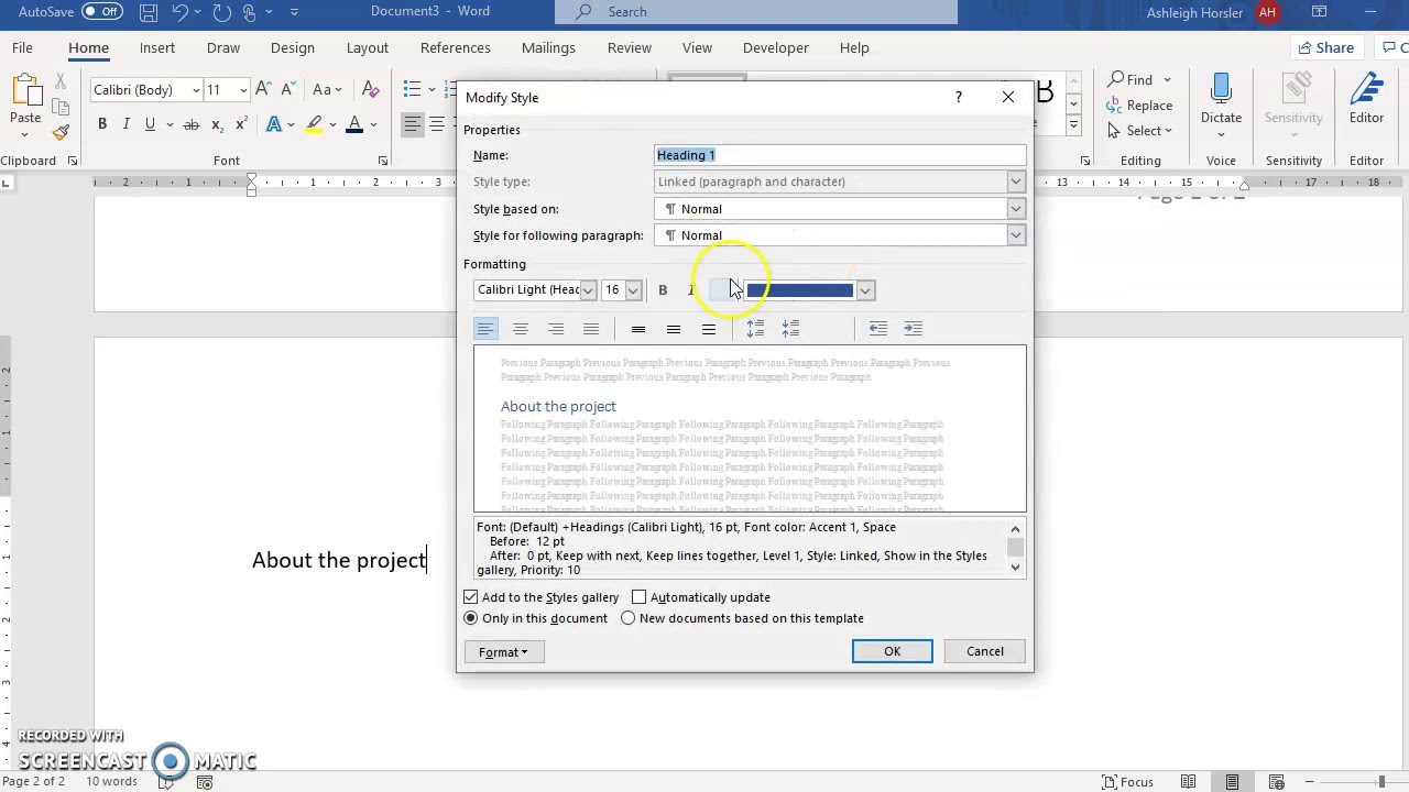 How to add a contents page and cover page - YouTube