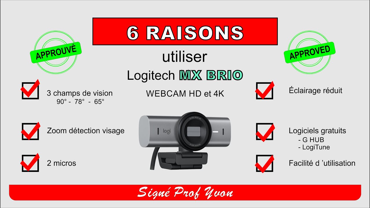 6 raisons d'utiliser webcam MX BRIO de Logitech - YouTube