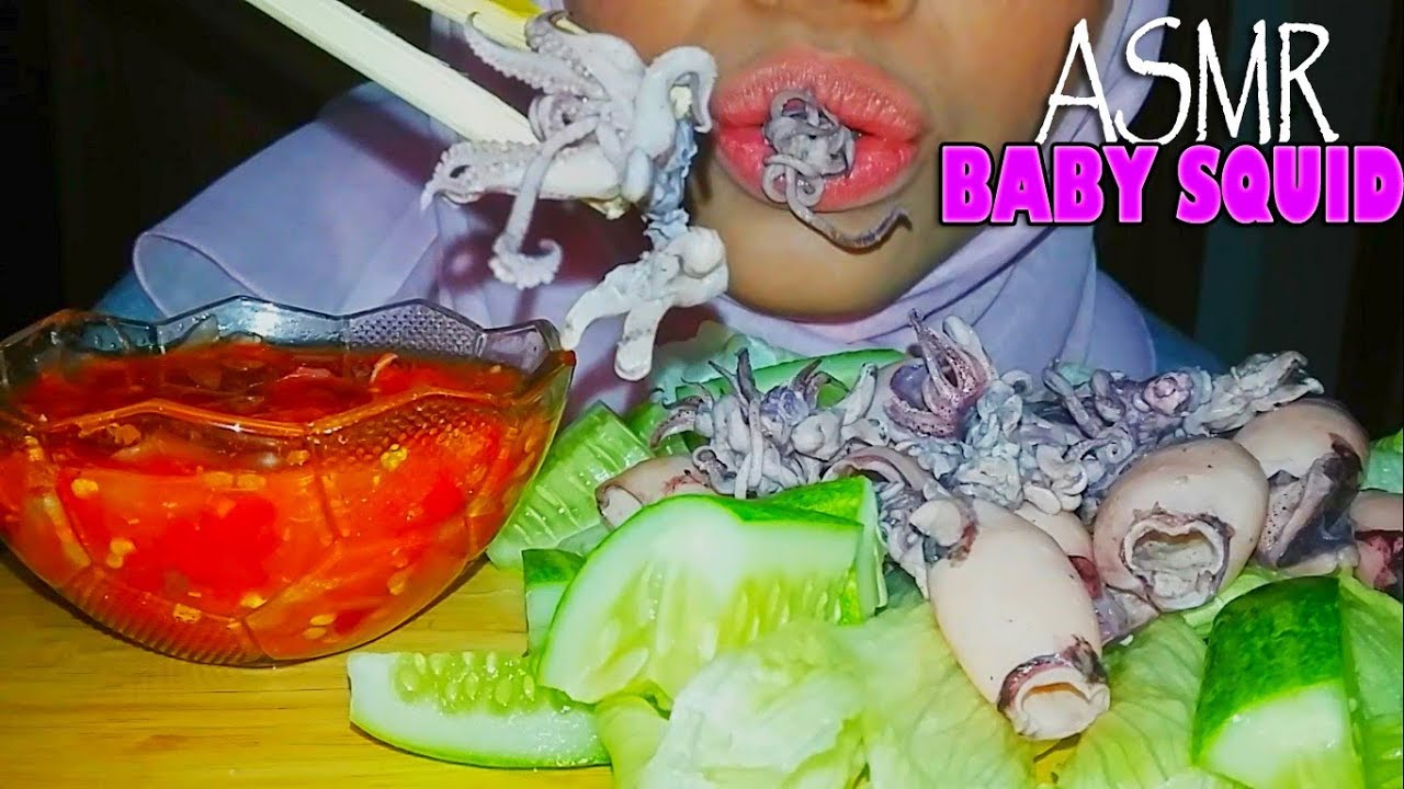 [ASMR] BABY SQUID | CUMI-CUMI | Eating Sounds | Poni-Asmr - YouTube