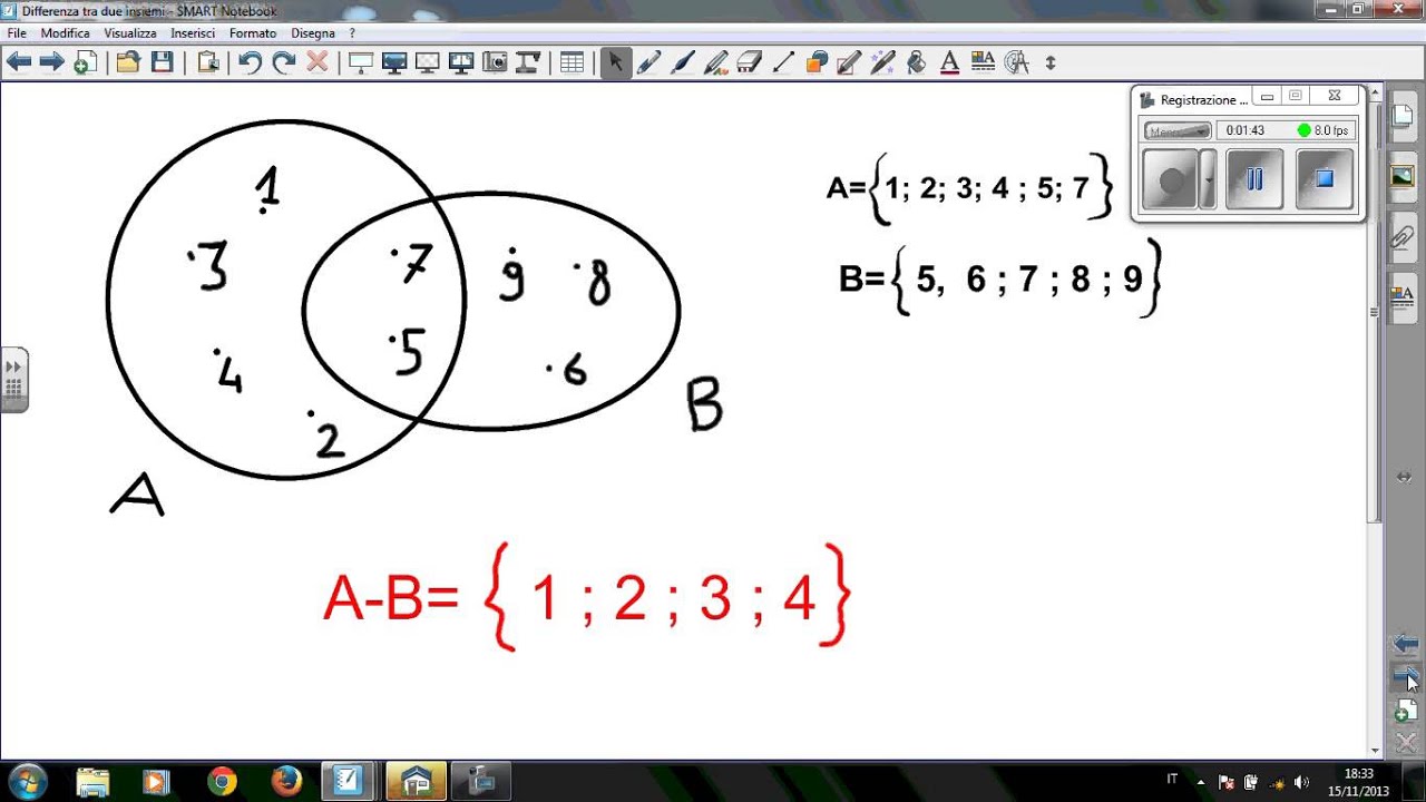 differenza tra due insiemi - YouTube