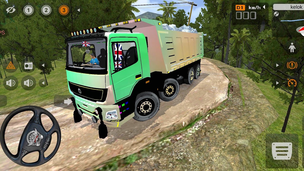 Heavy dumper truck load transport tipper truck bus simulator Indonesia ...