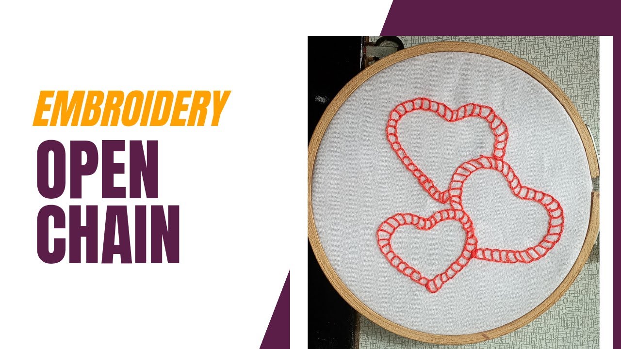 Open chain stitch/ Hand embroidery class/ for beginners/#handembroidery ...