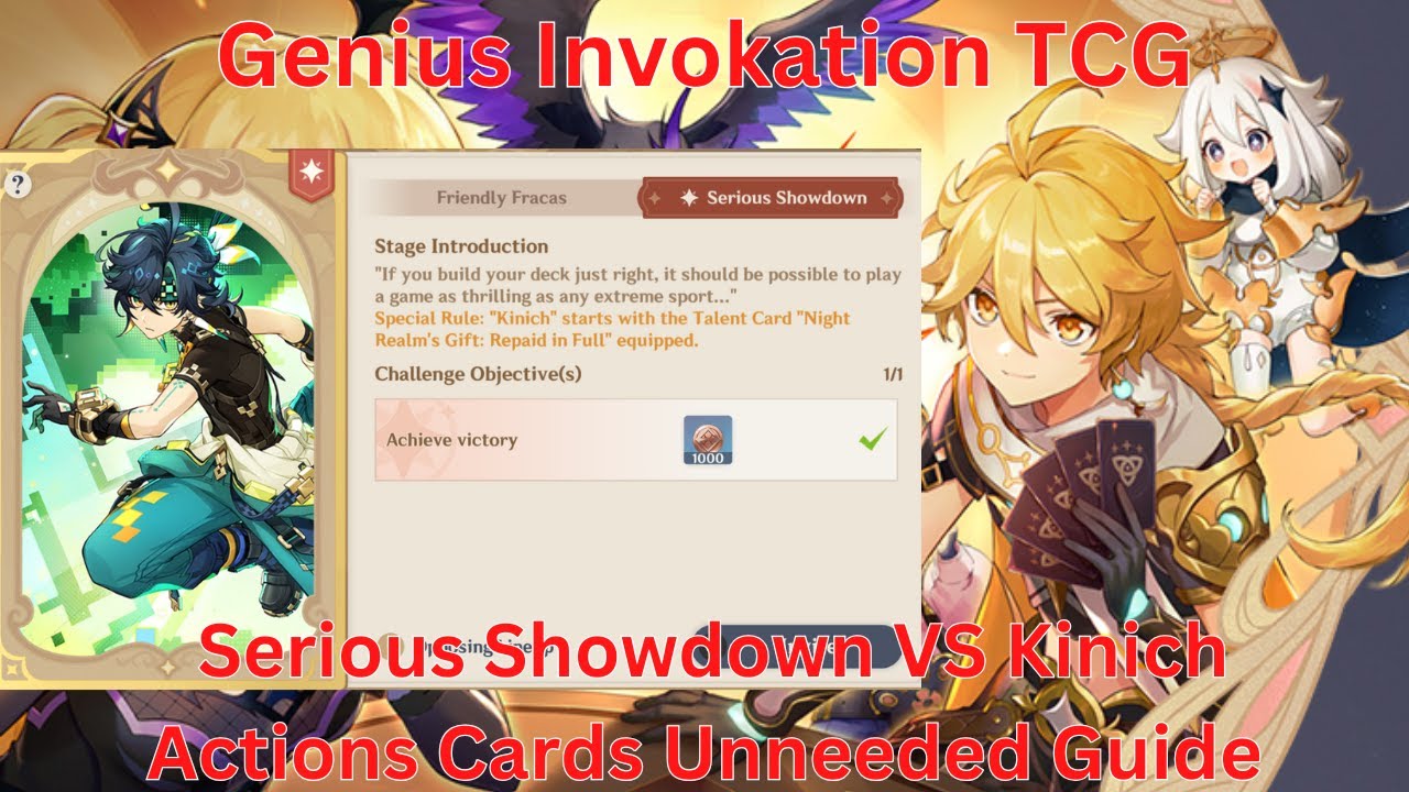 Genius Invokation TCG Serious Showdown VS Kinich Action Card Unneeded ...