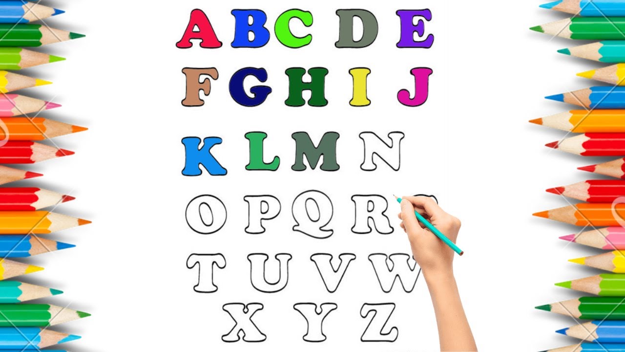 Kids Learning and Coloring(Alphabet A to Z) ABCDEFG - YouTube