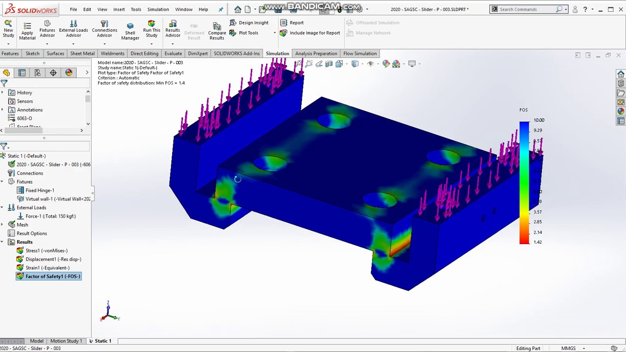 Solidworks Tutorial - Linear Slider Bracket Static Analysys - YouTube