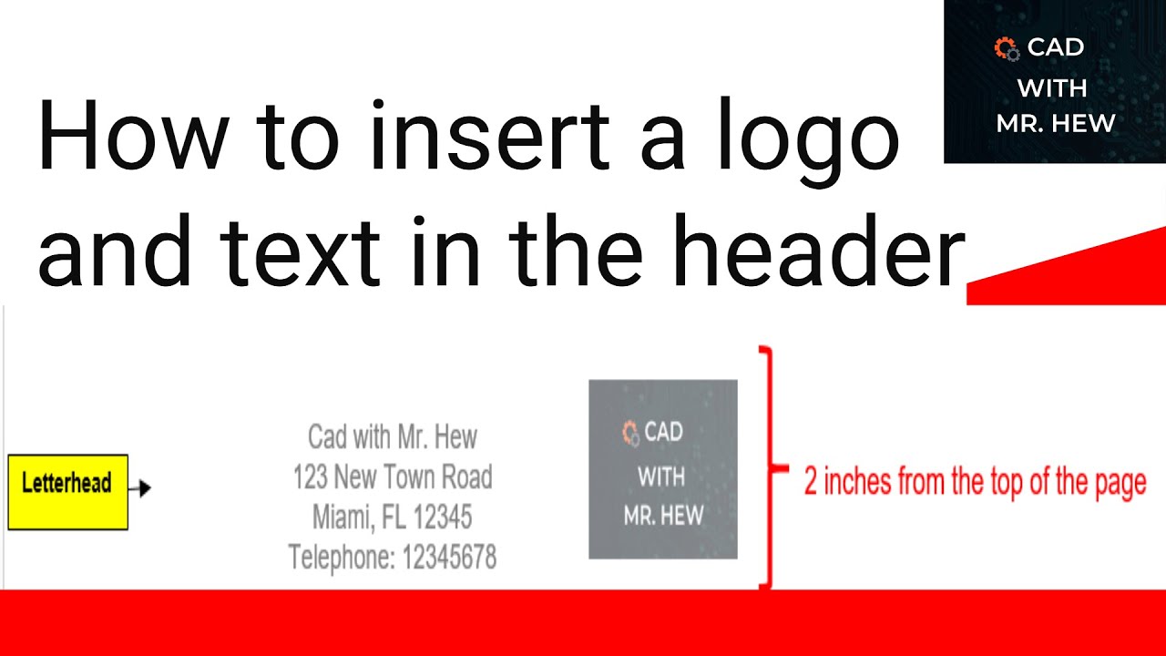 How to insert a logo and text in the header in Microsoft Word - YouTube