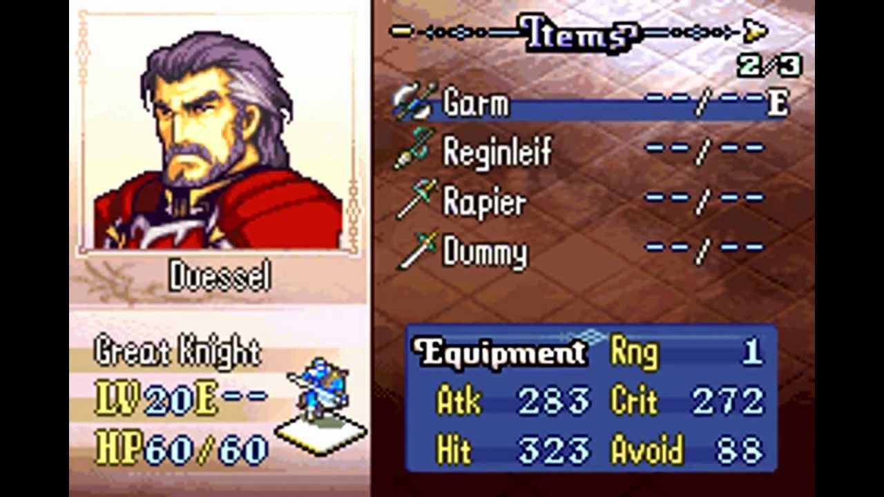 Fire Emblem 8 the sacred stones character & shop hacks - YouTube