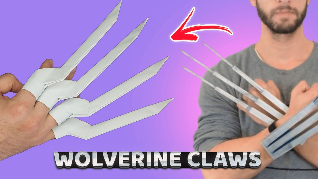 WOLVERINE CLAWS ORIGAMI EASY TUTORIAL | DIY ORIGAMI PAPER CLAWS ...