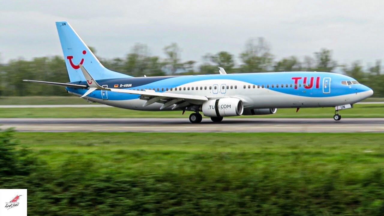 Split scimitar Winglet ! TUI fly 🇩🇪 Boeing 737-800 landing at Basel ...