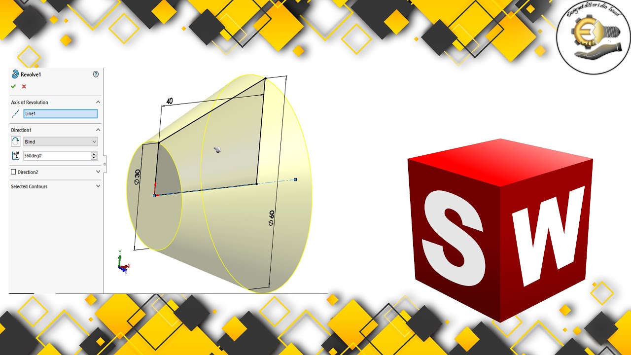 SolidWorks Revolve Cut - YouTube