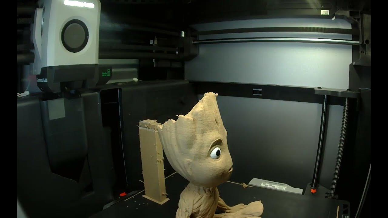 Groot 3d Print (Bambu lab X1 Carbon multicolor Time-lapse) - YouTube
