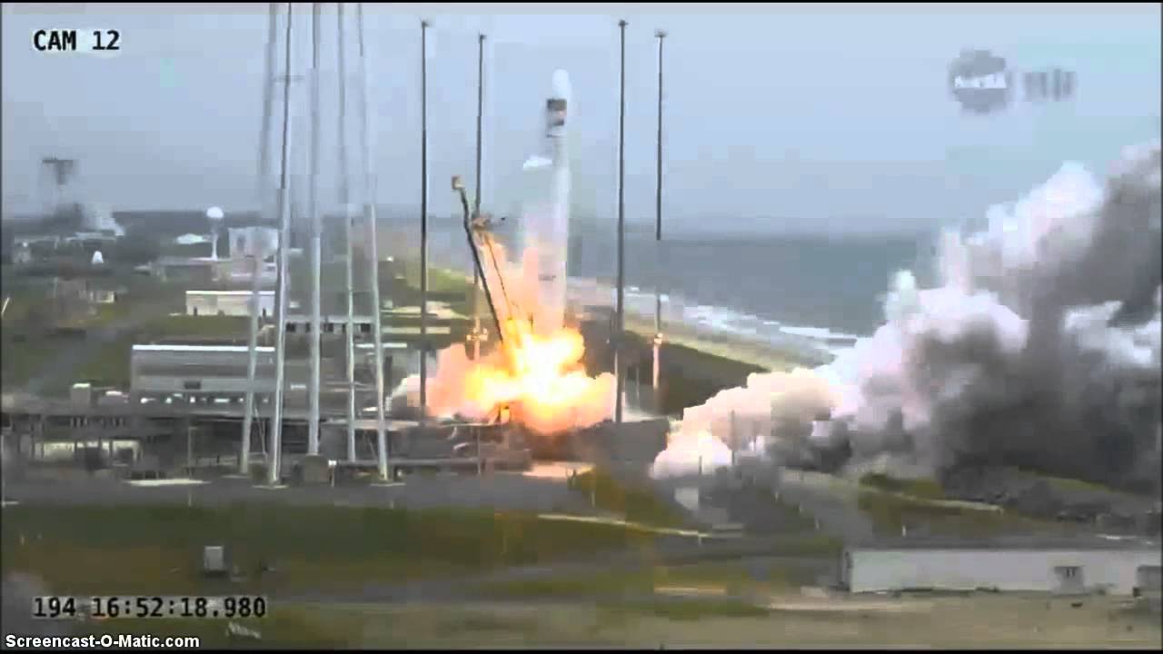 Antares Rocket Launch Carrying The Cygnus Capsule To ISS - YouTube