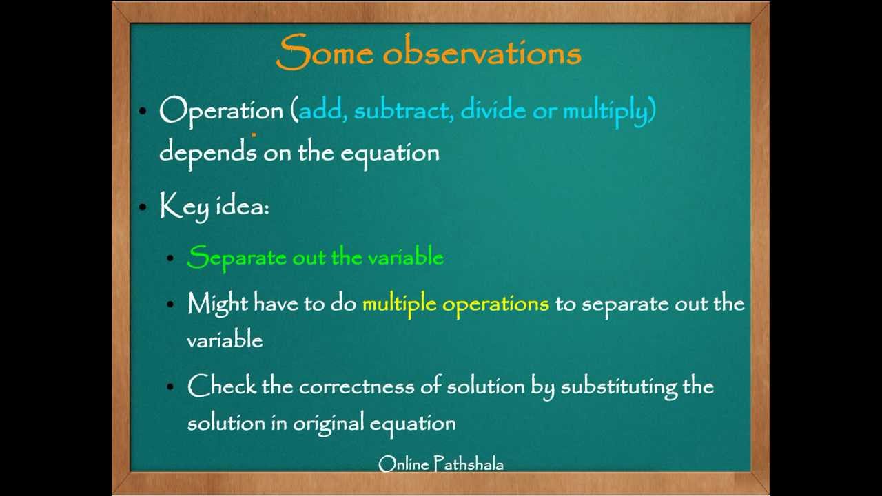 Ch04_07 Solving Simple Algebraic Equations_2 CBSE MATHS - YouTube