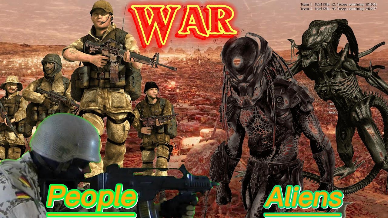 The Army of Humans vs. the Army of Aliens uebs - YouTube