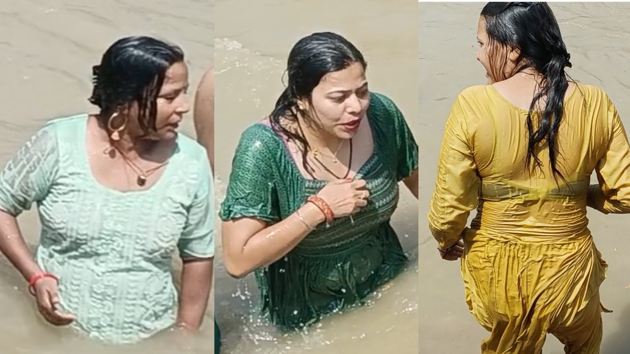 Ganga Snan 2026 ! Female bathing in ganga ! Simaria Ghat Snan #ganga # ...