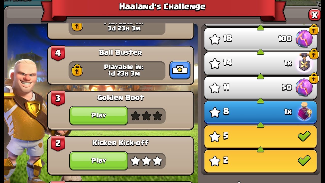 COMPLETE GOLDEN BOOT EVENT HALLAND'S CHALLENGE |CLASH OF CLANS| # ...