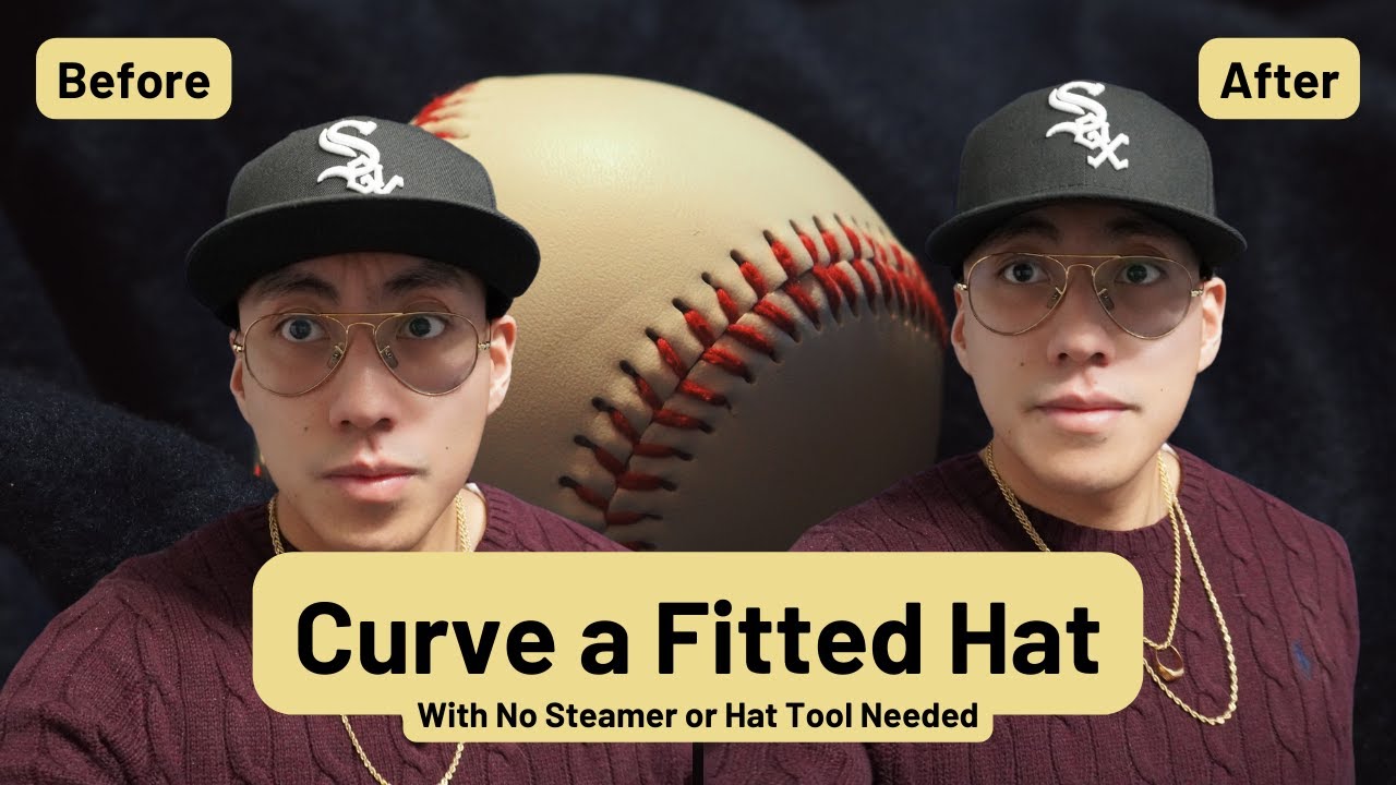 How to Curve a Fitted Hat Brim (No Steamer or Hat Tool Needed) - YouTube